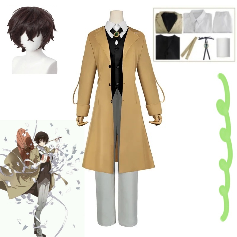 Anime Dazai Cosplay Costume Uniforms Role Play Halloween Christmas ...