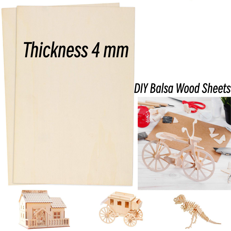 2pcs 4mm A4 A3 DIY Balsa Wood Sheets For Sustainable Crafts Model Not ...