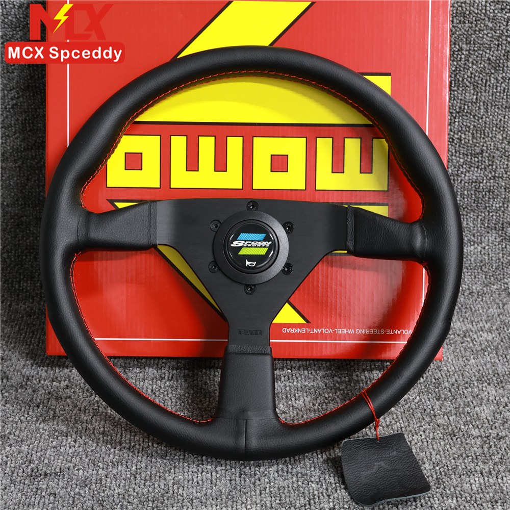 Spoon v1 Steering Wheel 14inch 350mm Sport Black Genuine Leather Drift ...