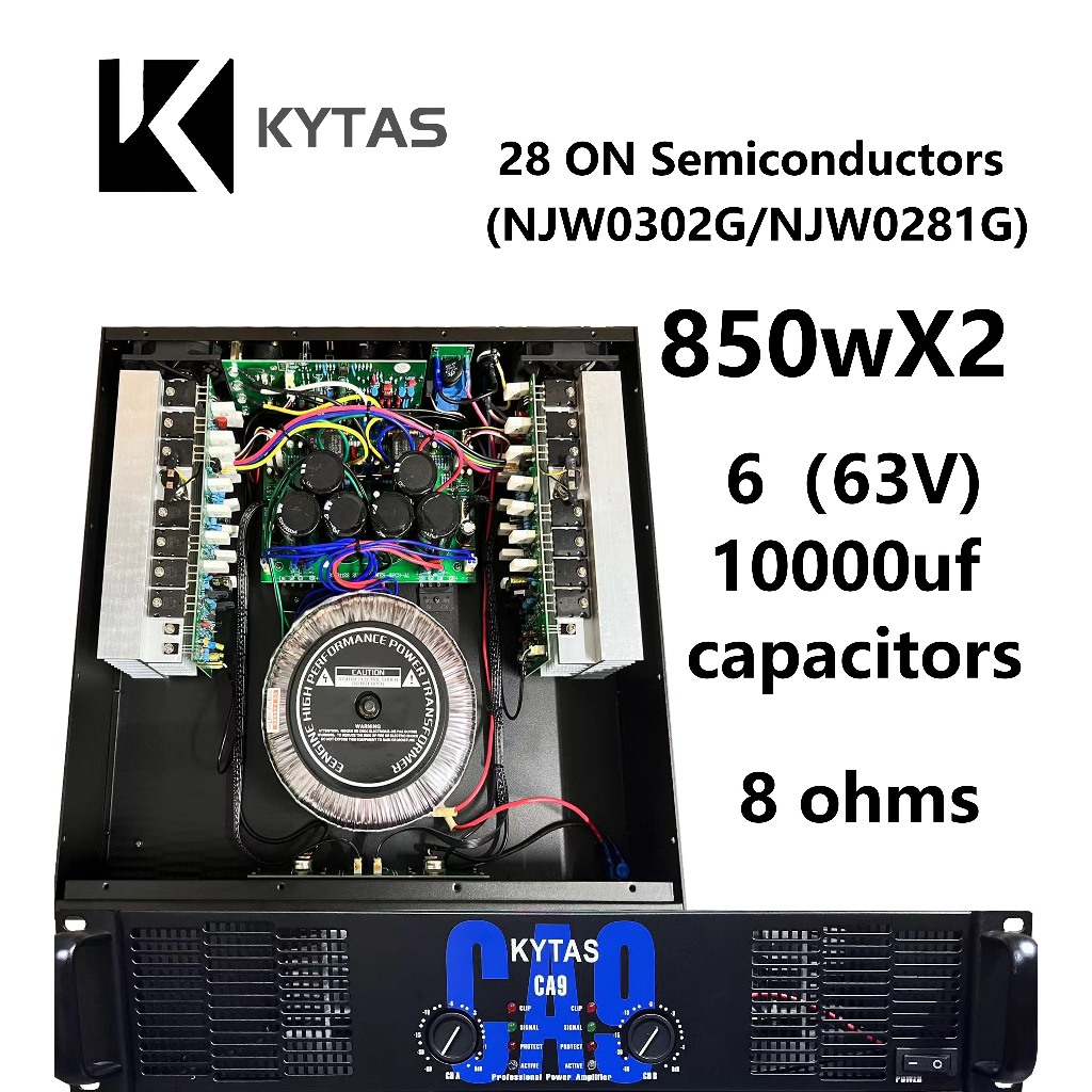 KYTAS CA9 Class H power amplifier 2U,850 watts × two channels home ...