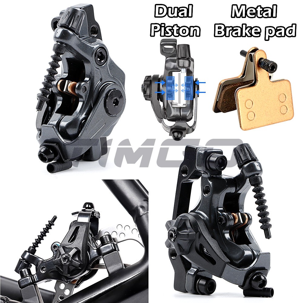 MTB Mountain Bike Disc Brake Caliper Mechanical Dual 2 Piston Cable Pull Aluminum Alloy PM Mount ...