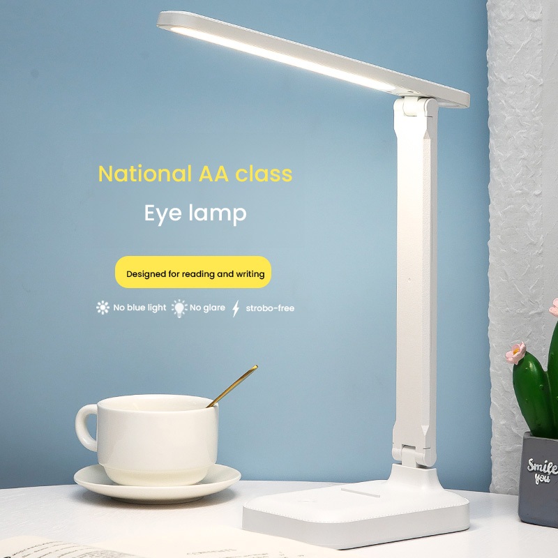 USB Rechargeable LED Desk Lamp Study Lamp Stepless Dimming Table Lamp ...