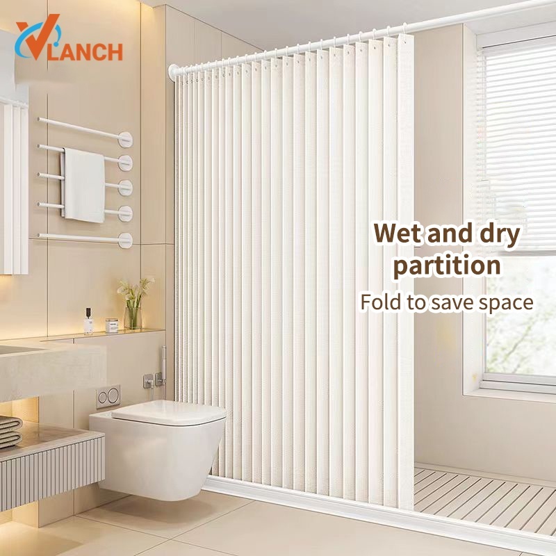 VLANCH Bathroom Foldable Shower Curtain Bathroom Invisible Shower ...