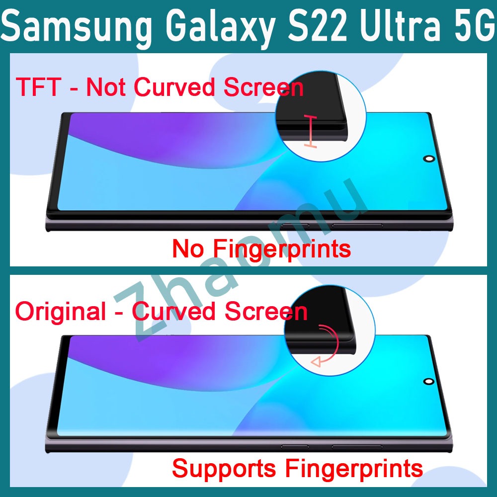 Original AMOLED Samsung Galaxy S22 Ultra 5G LCD Display Touch Screen ...