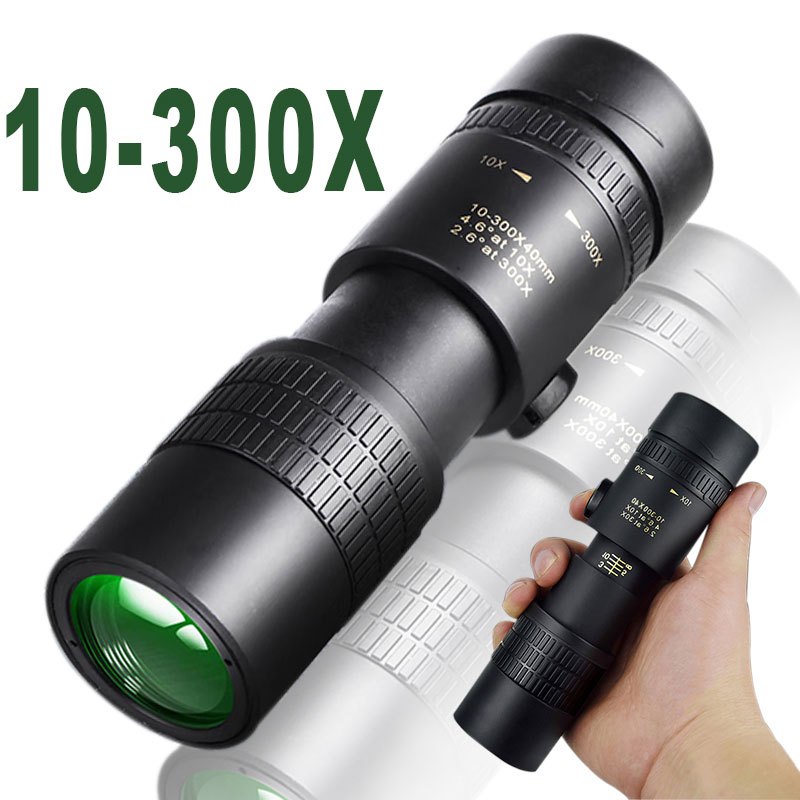 Telescope 10-300X Long Range Professional HD Monocular Portable ...
