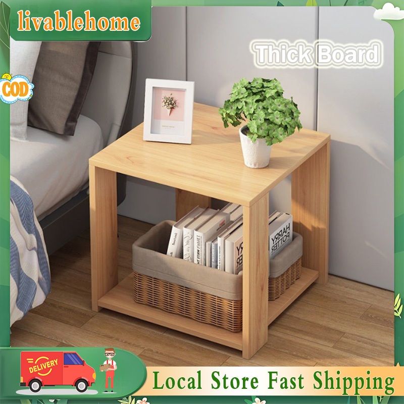 Small Side Table Simple Modern Bedside Table Nightstand Shelves Bedside ...