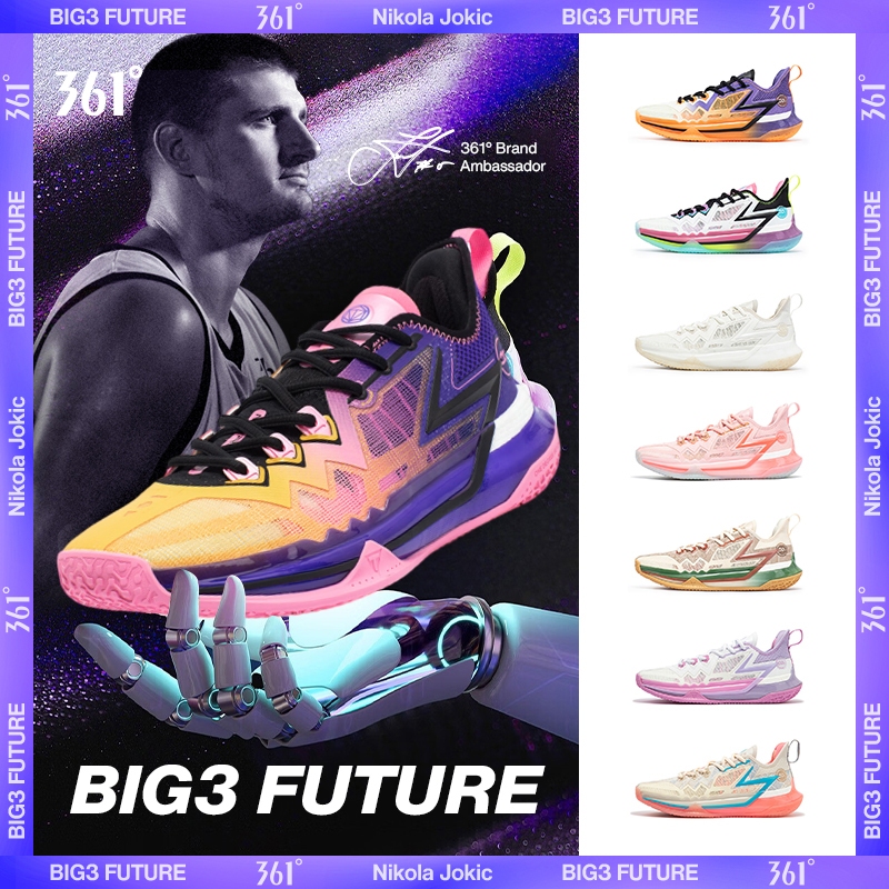 361 Degrees Big3 Future Men Basketball Shoes Wear-Resistant Breathable ...