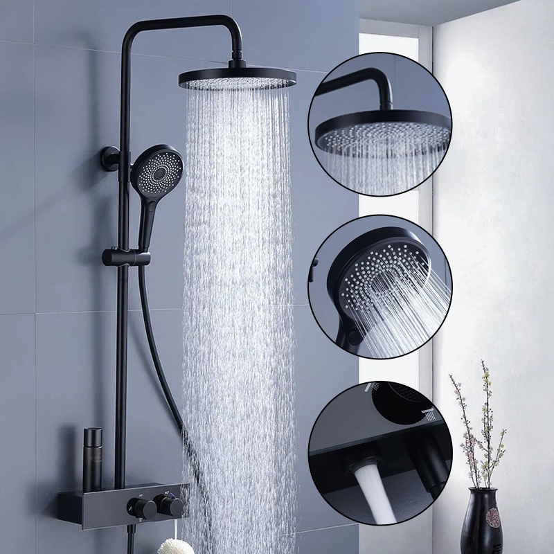 Bathroom Shower System Set Brass Three functional water outlet Hot Cold ...