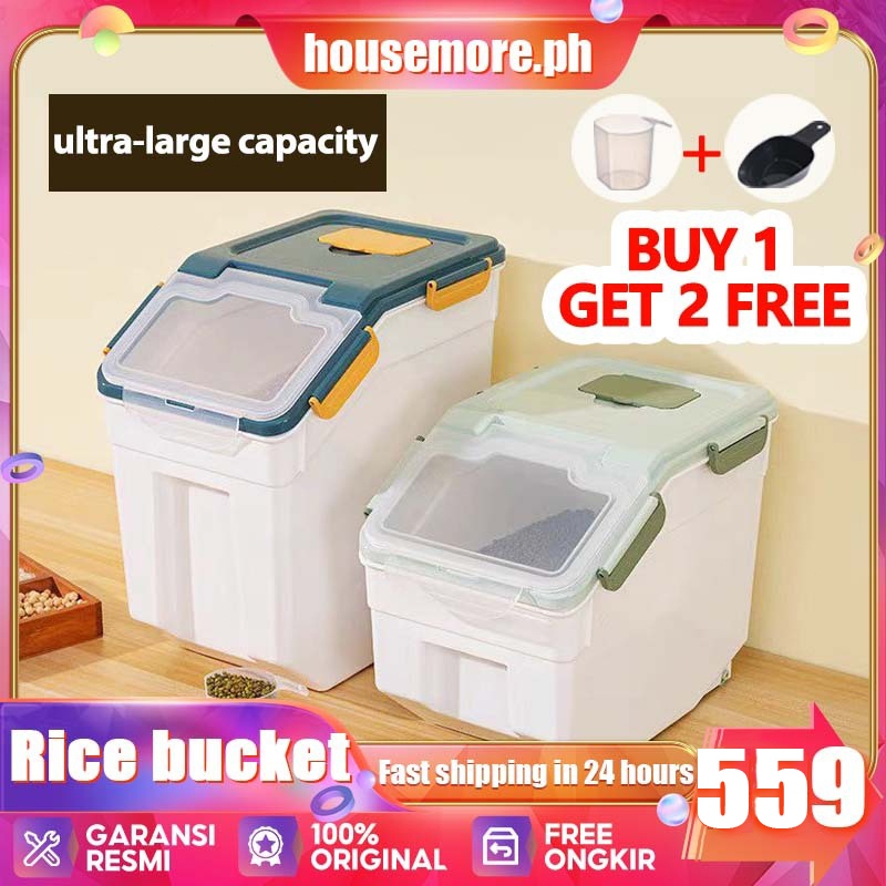 25kg PP Rice Bucket Rice Storage Container airtight container food ...
