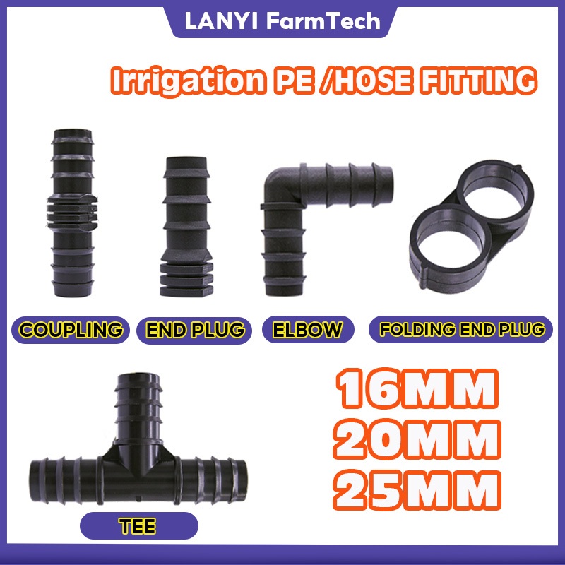 FLEXIBLE HDPE Barbed Connector 16mm 1/2" 20mm 3/4" coupling, Tee, Elbow ...