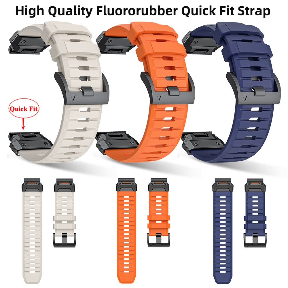 22mm 26mm High Quality Fluororubber Band Sports Wristband Quick Fit ...