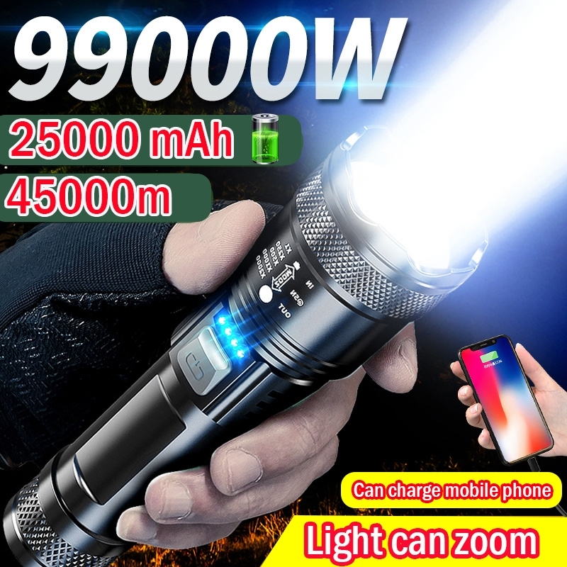 Led Flashlight Rechargeable Waterproof with Powerbank Heavy Duty ...