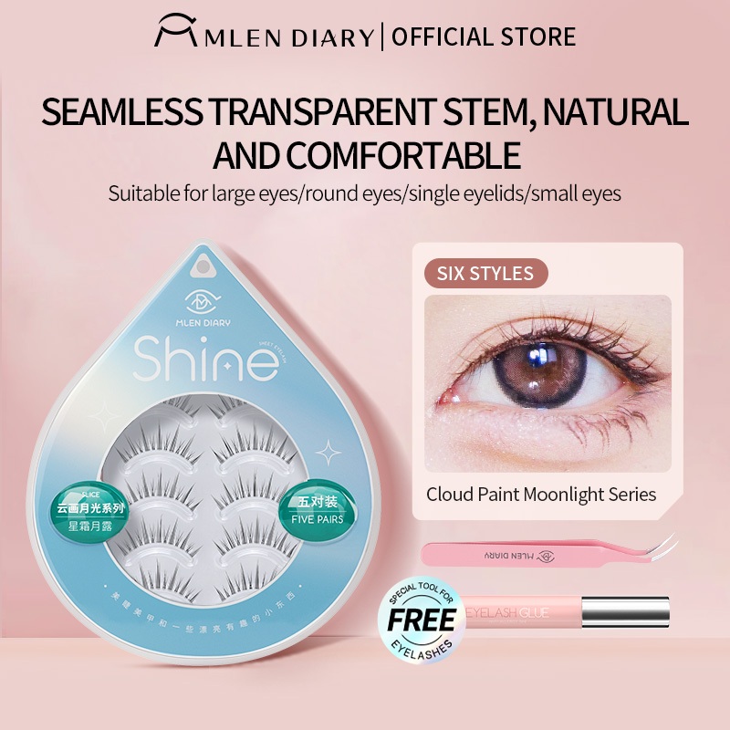 MLEN DIARY False Eyelashes Reusable Individual C Curl - Length 6-11mm ...