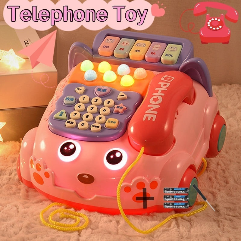 Baby English Music Telephone Toys Infant Early Learning Musical Cartoon ...