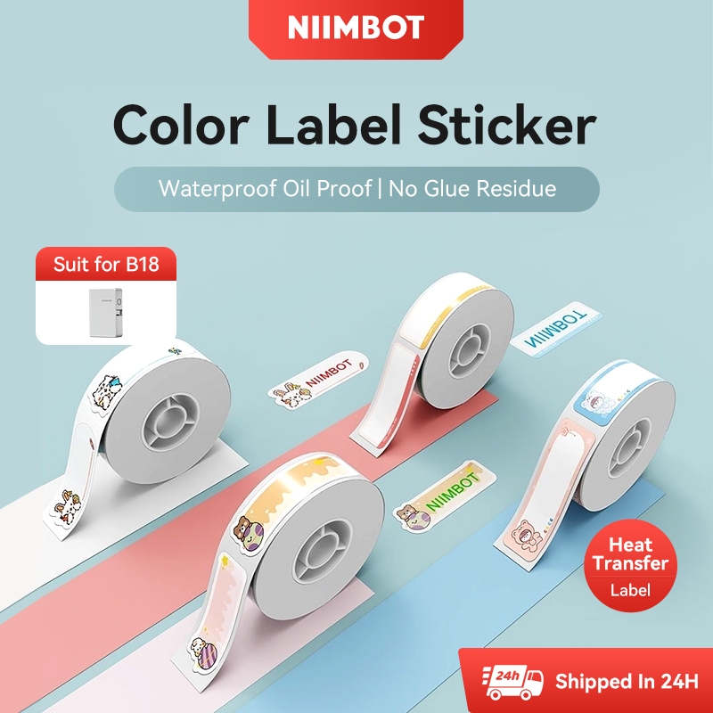 Niimbot B18 Cartoon Color Label Sticker Waterproof Oil Proof Keep 10 ...