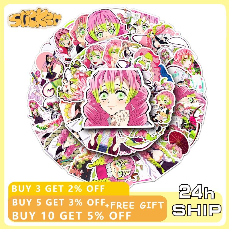 50pcs Kanroji Mitsuri Anime Stickers Demon Slayer Sticker DIY ...