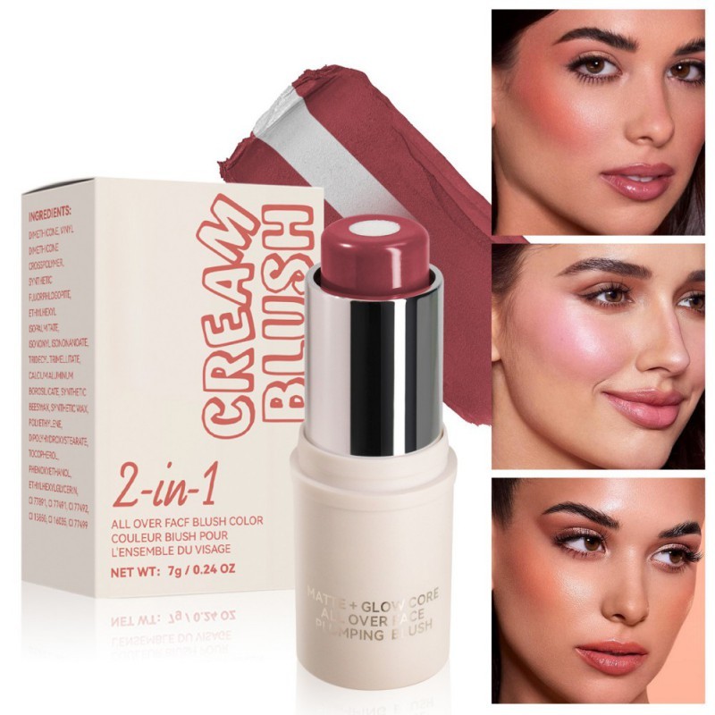 7 Colours Two-tone Blush Stick Cream Texture Waterproof Longwear ...