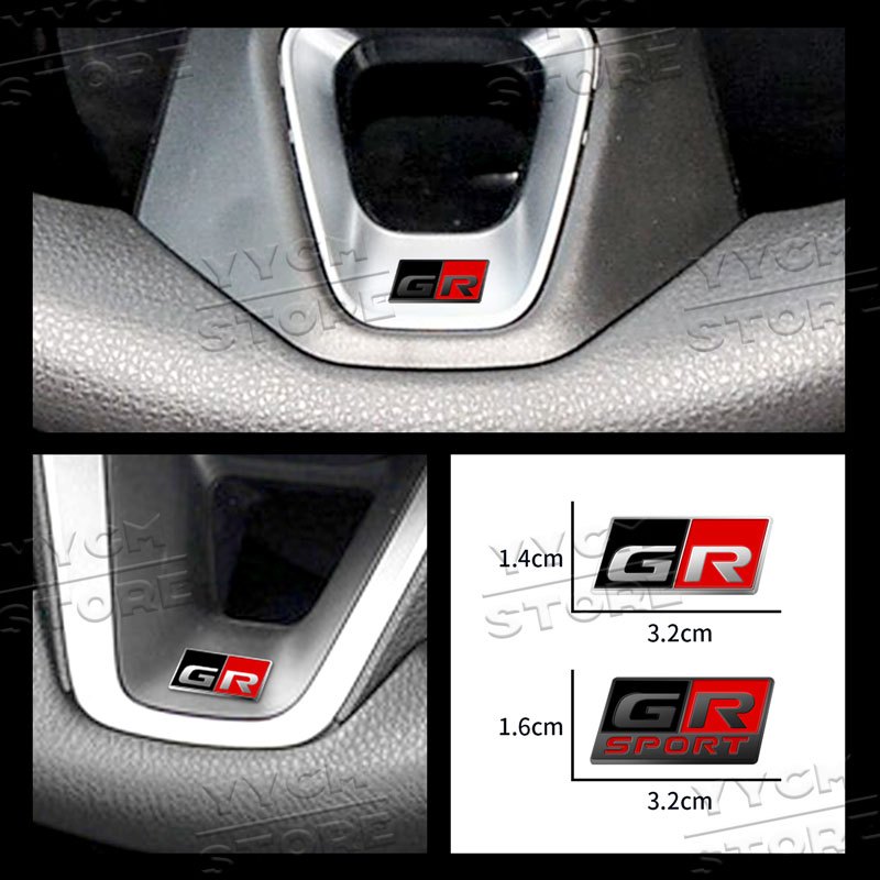 3D Logo GR Sport Steering Wheel Badge Car Emblem For Toyota 86 CHR RAV4 ...