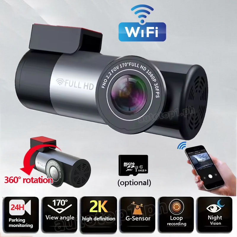 24-hour Parking Monitoring Full HD 2K/1080P Car WiFi Dash Camera Mini ...