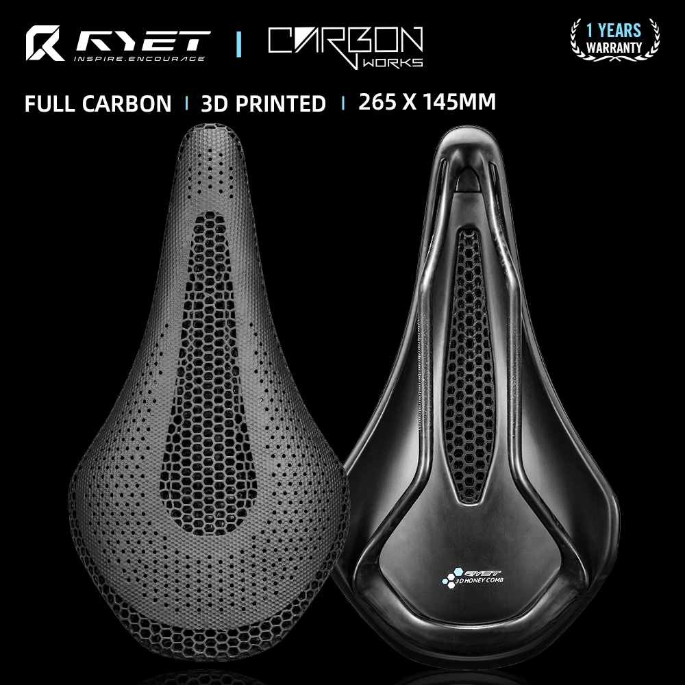 RYET Ultra Full Carbon 3D printed Bike Saddle 205g High Modulus Carbon ...