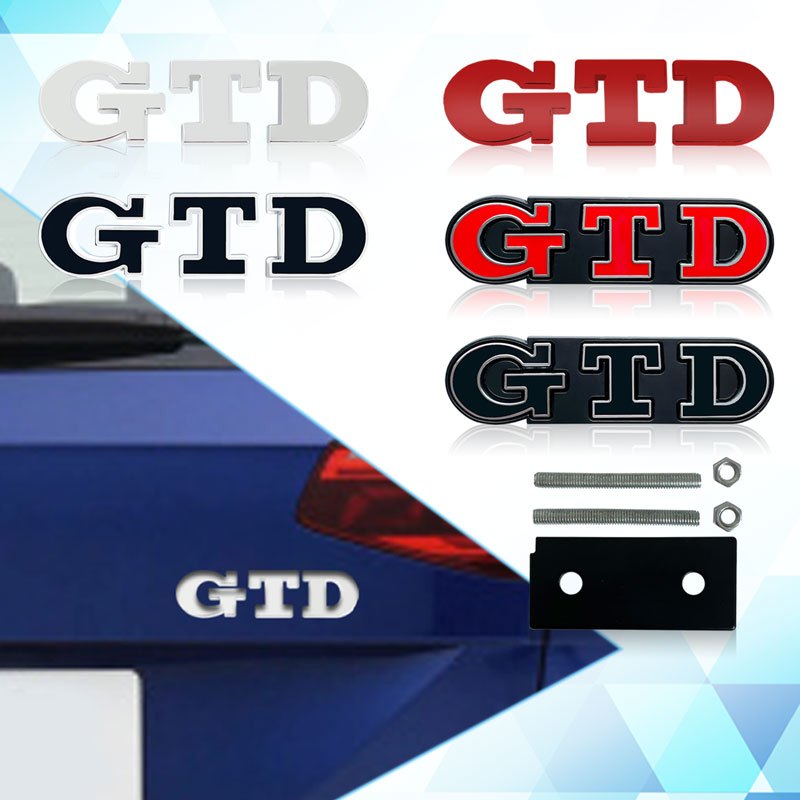 Metal Car Front Grille Badge Sticker Decals for VW GTD Logo Golf GTI ...