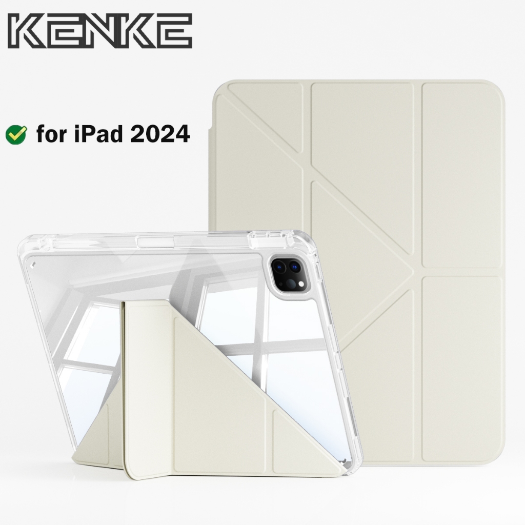 KENKE ipad Case Transparent case With Right pencil slot for ipad 2024 ...