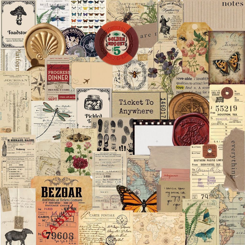 50 Retro File Stickers ipad Luggage Water Cup Notebook ins Creative ...