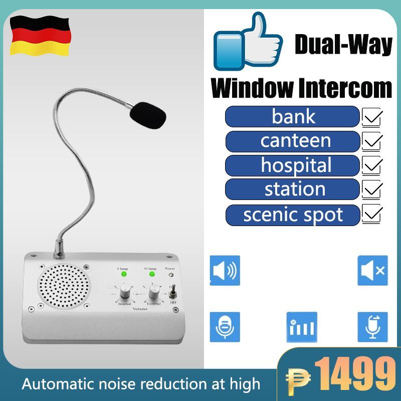 2024 New Style Window Intercom Two Way Audio Speaker Mic Window ...
