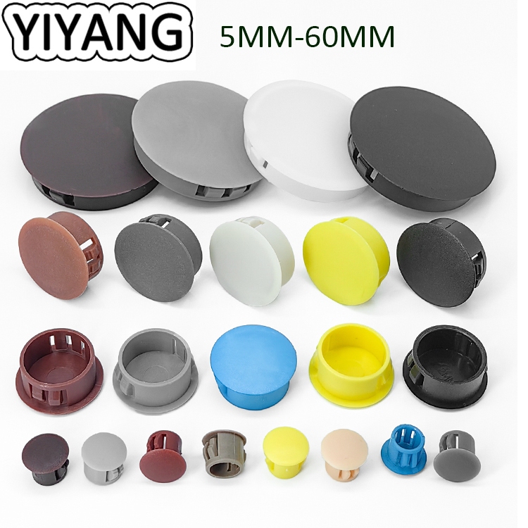 1PCS Black/White Nylon Round Snap-on Plug 5mm-60mm Plastic Hole Caps ...