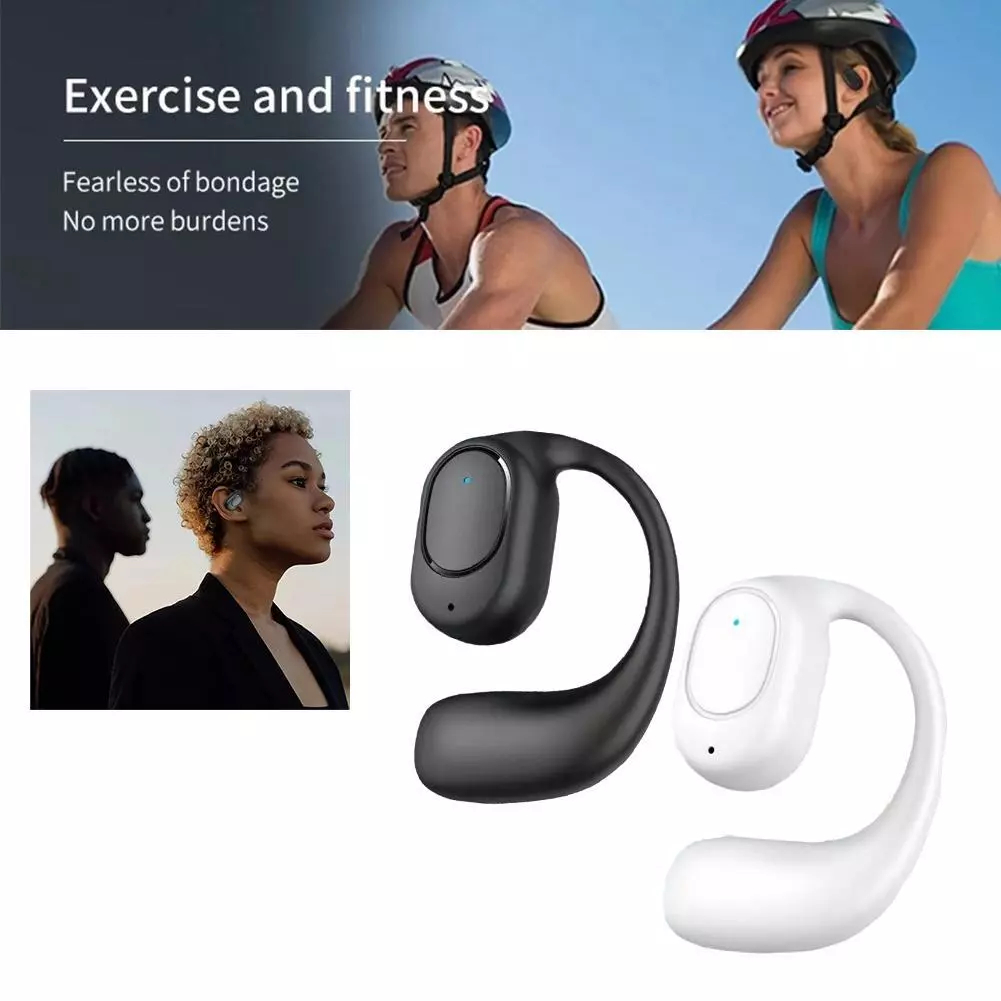 Clip-on Bluetooth Earbuds Noise Cancelling Stereo Ear Clip Single ...