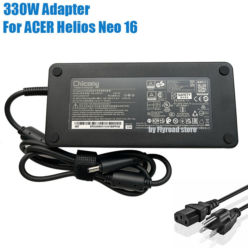 330W Adapter For Acer Predator Helios Neo 16 PHN16-71-50JG Laptop 19.5V ...