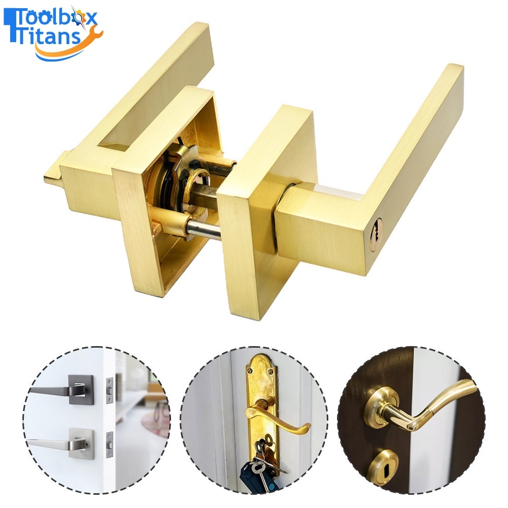 Gold Door Knob Black Lockset Gold Lever Type Stainless Steel Lockset ...