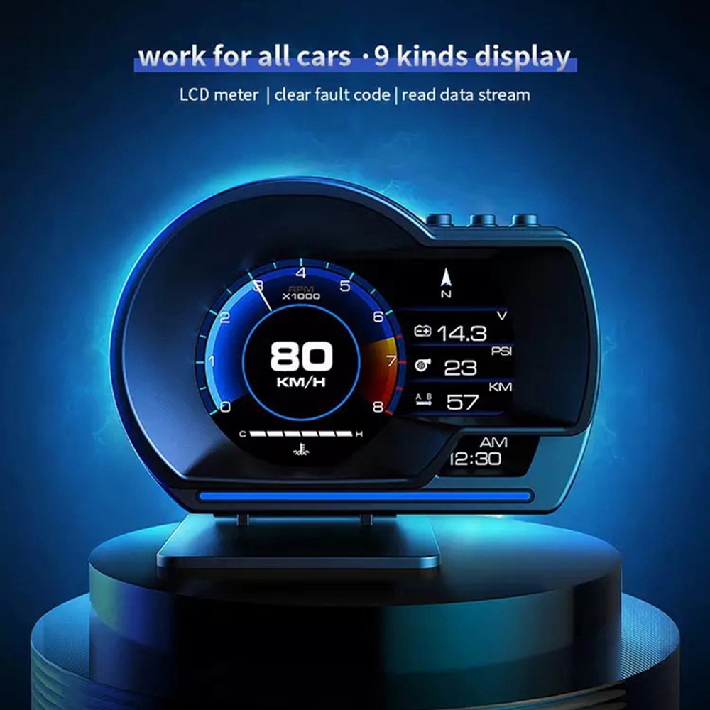 Newest A501 Auto Meter Car HUD Turbo Gauge Car Head Up Display OBD2 ...