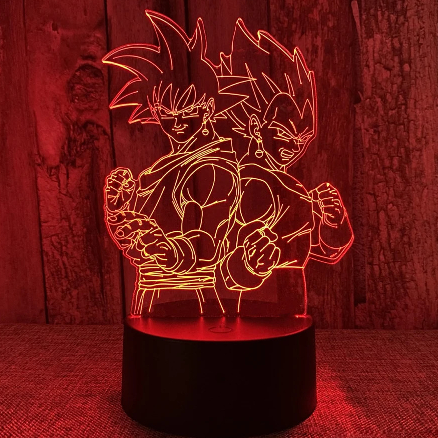 Anime Goku Vegeta Dragon Ball Z Super Saiyan 3D Lamp LED Night Light ...
