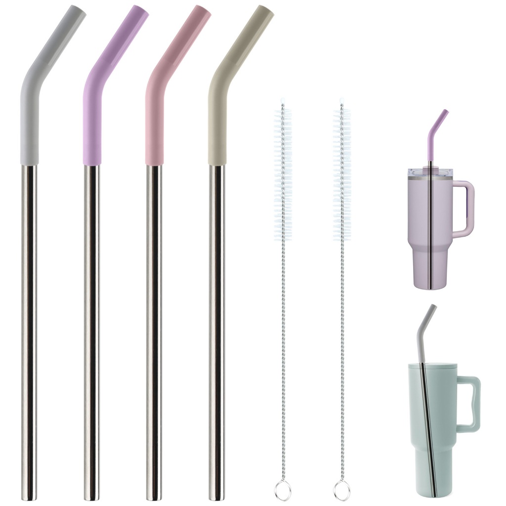 4 Straws with Cover for Stanley Tumbler - Reusable Stainless steel ...
