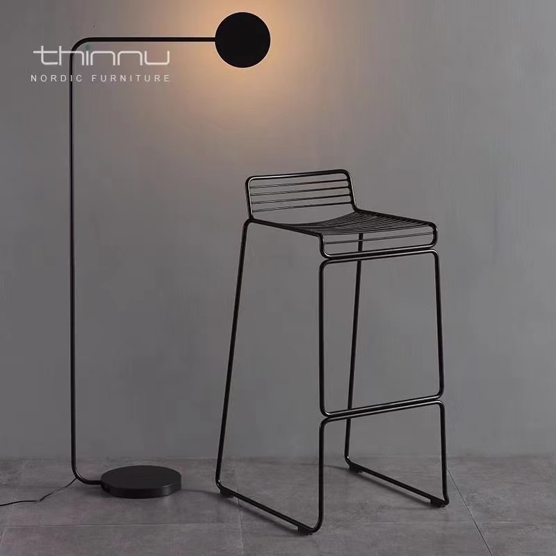 Nordic Bar Chair Modern Simple Backrest Bar Front High Chair Light ...