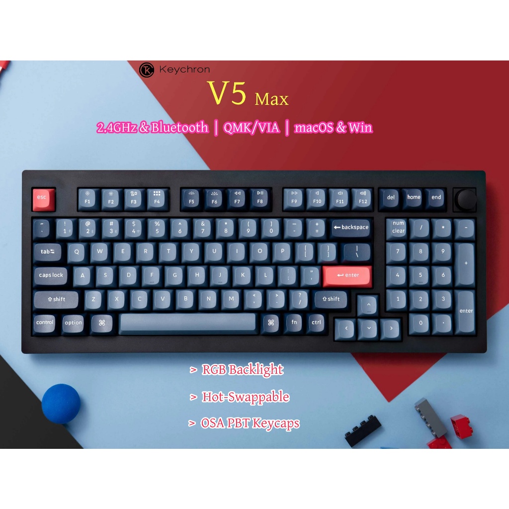 Keychron V5 Max (96% layout) Knob QMK/VIA 2.4 GHz wireless Custom ...