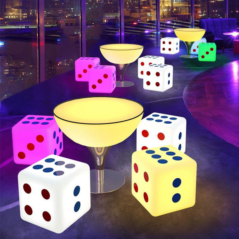 Luminous Dice Lamp LED Creative Waterproof Cube Light Stool Colorful ...