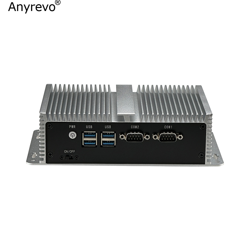 Fanless Mini PC Intel Core i7-7500U Dual Core Computer Dual LAN 2*RS232 ...