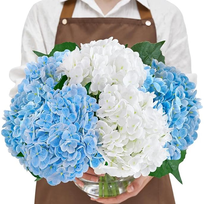 4 Bundles 5 Heads Large Hydrangea Beautiful Artificial Flower Bunch Bouquet Home Wedding Decor ...