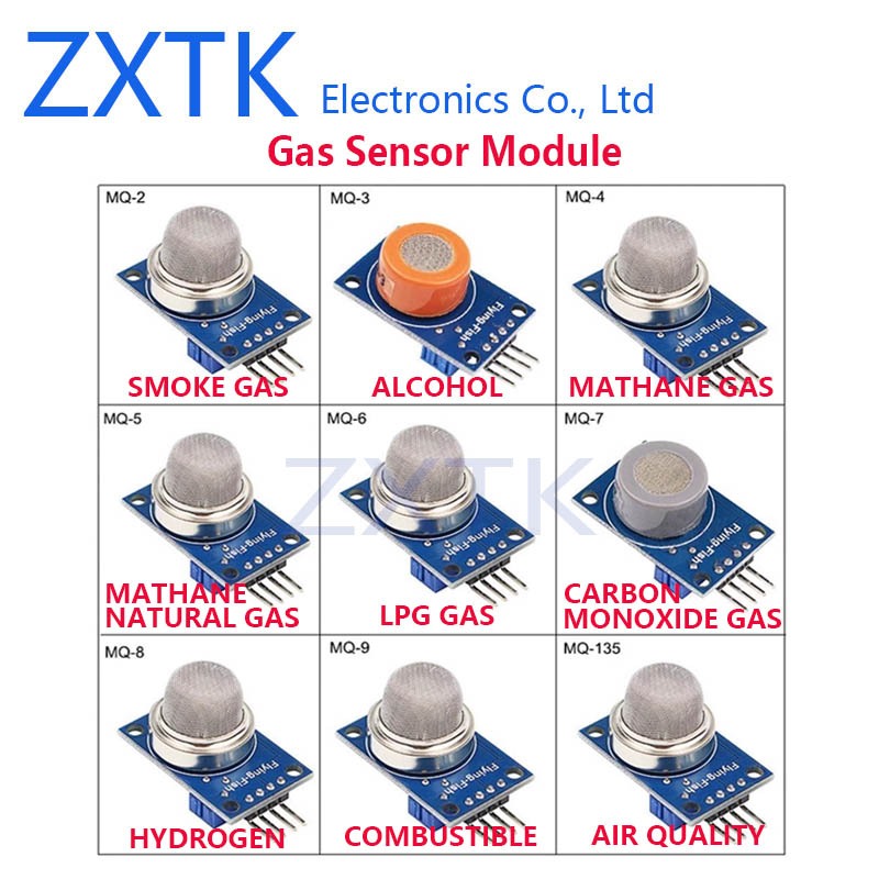 MQ2 MQ3 MQ4 MQ5 MQ6 MQ7 MQ8 MQ9 MQ135 Gas Alcohol Smoke Sensor Module ...