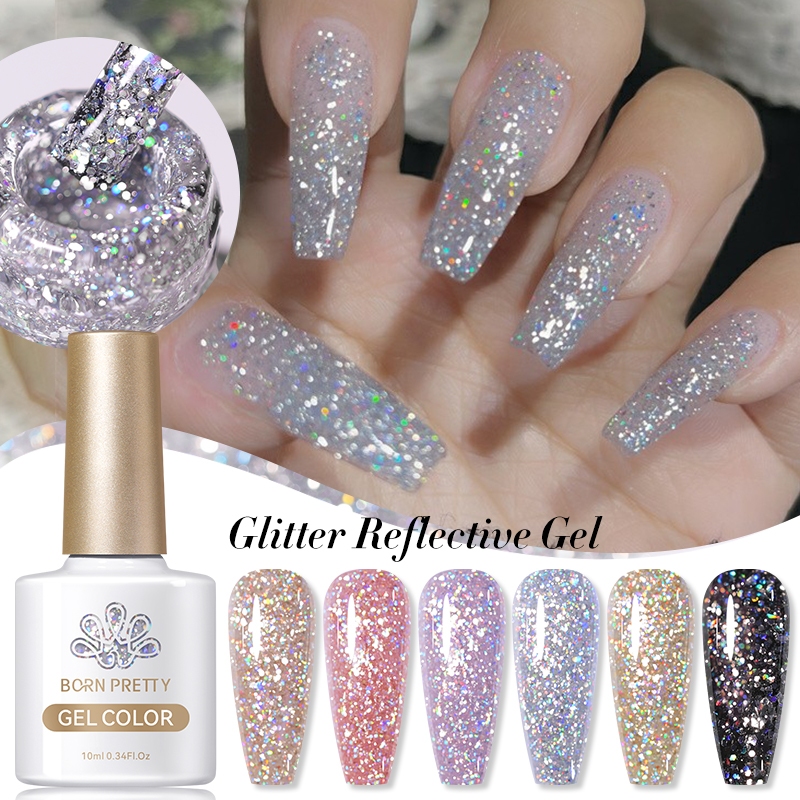 Born Pretty Glitter Top Coat Soak Off Uv Led Nail Art Gel Varnish Function Colorful 7ml | Shopee ...