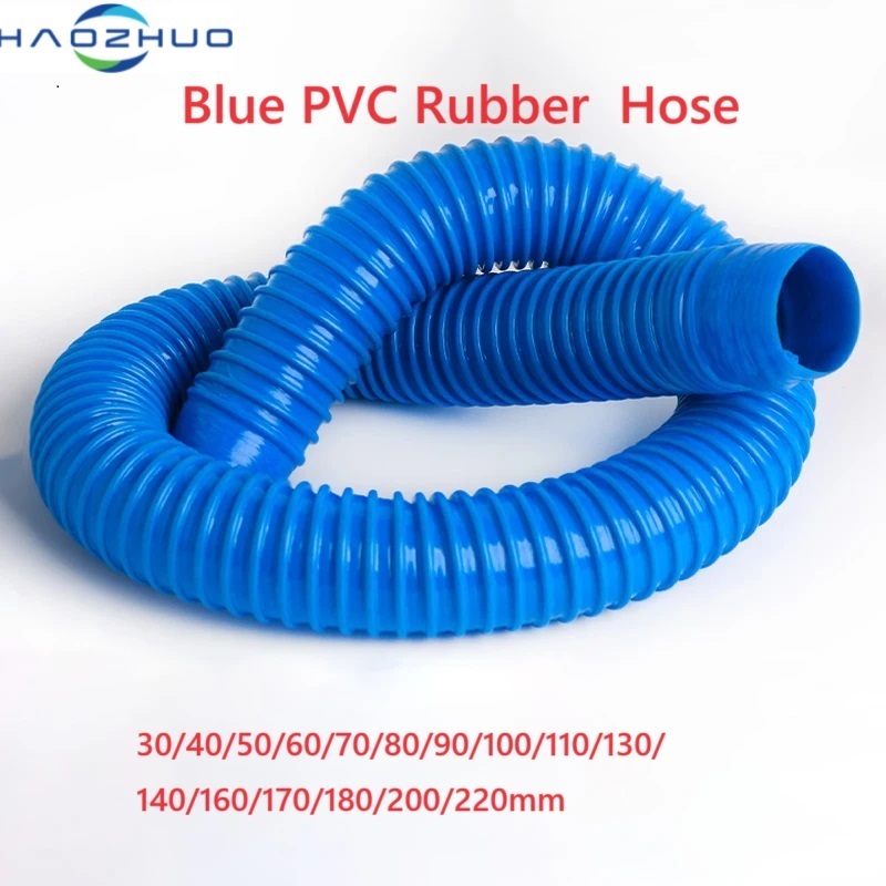 (TJ)1M Blue PVC Rubber Hose Dust Suction Vacuum Fume Exhaust Hose Blue ...
