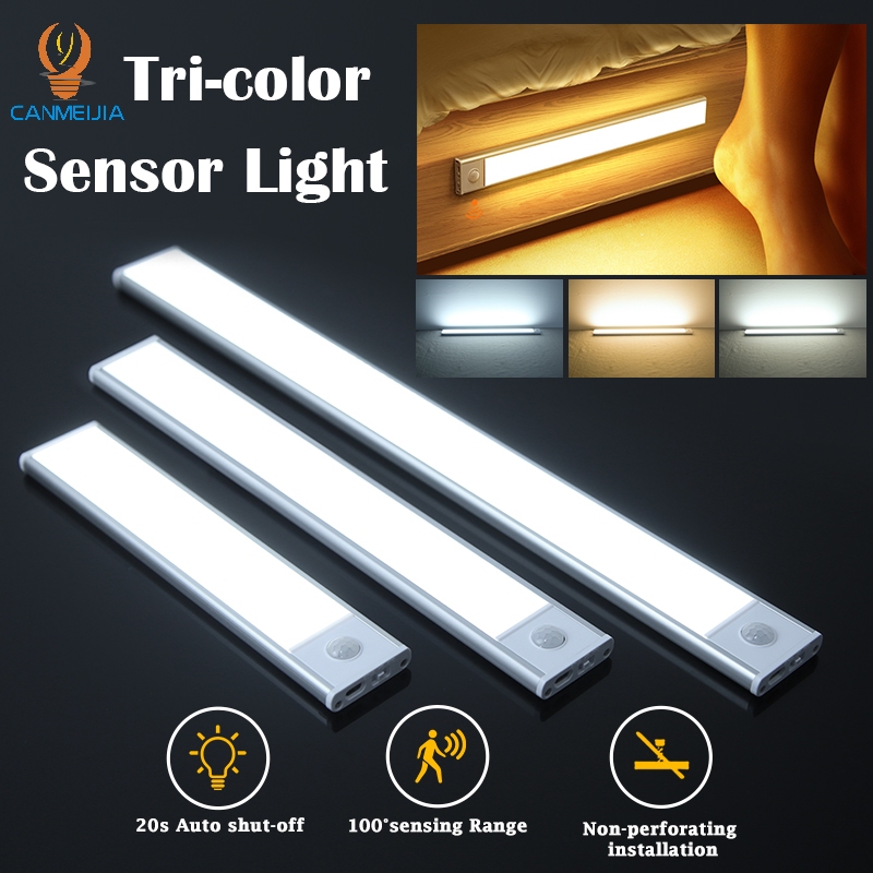 Tri-color Sensor Light Bar Led Cabinet Light Dimmmable Night Lamp ...