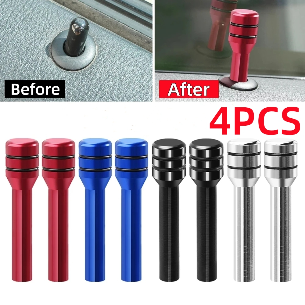 4 pcs Universal Aluminum Alloy Car Truck Interior Door Lock Pins Knob ...