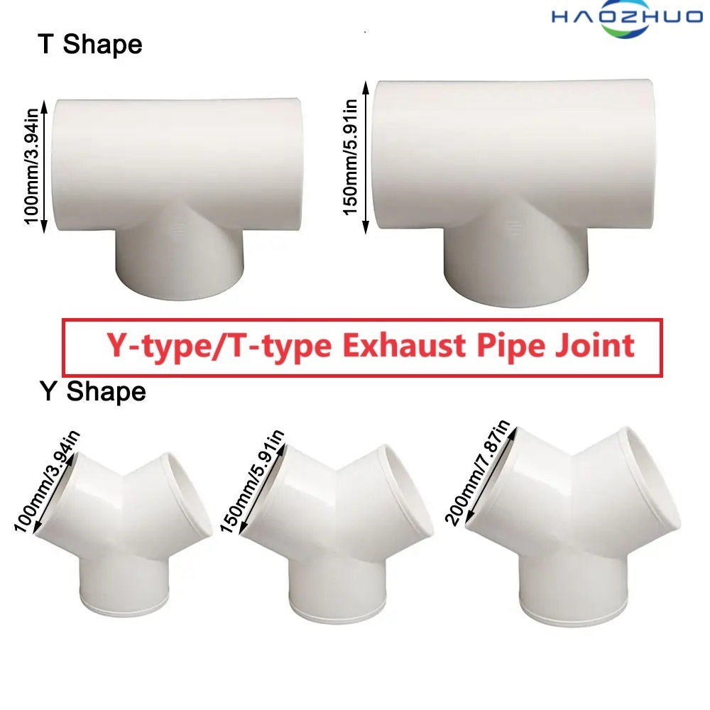 1Pcs 100/150/200mm Ducting T/Y Duct Connector Quick Ventilation Tube Joint Coupler 3 Ways ...