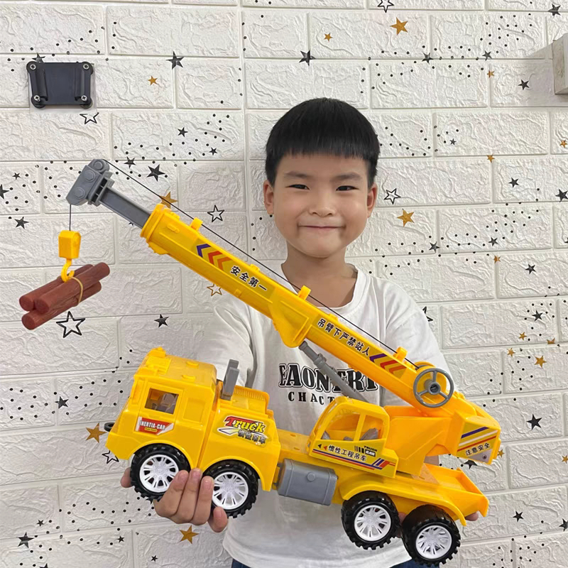 Large Engineering Vehicle Crane Children's Toy Car Model Boy Inertial ...
