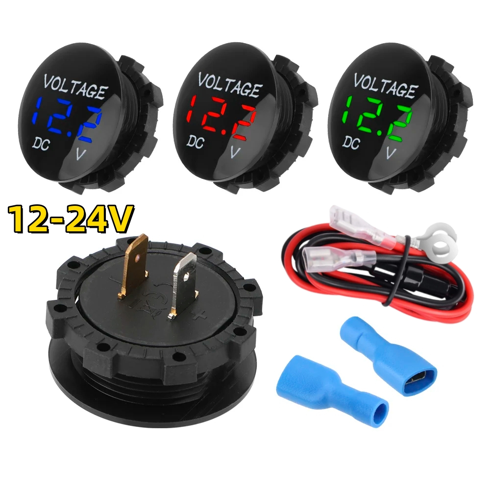 NEW DC 12V-24V Digital Panel Voltmeter Voltage Meter Tester Led Display ...