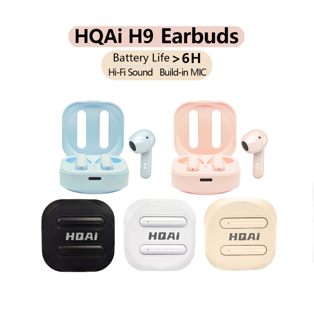 HQAi H9 Earbuds Build-in MICBluetooth Earphones For iP andAndroid Long ...