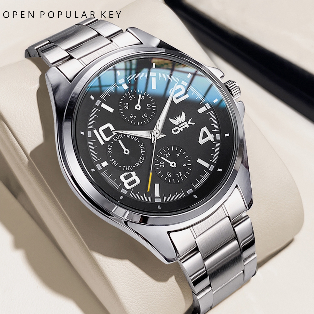 OPK Watch for Men Waterproof Original Stainless Steel Quartz Black ...